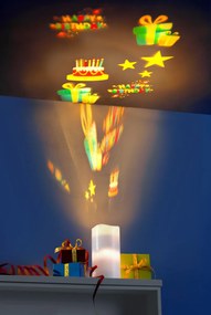 LED svíčka s projektorem, 9 motivů