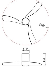 Matra 9049 Nemo S, lopatkový ventilátor se svítidlem a dálk. ovladačem, LED 24W 2700-5000K, bílá, průměr 97cm