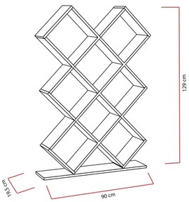 Knihovna KUMSAL 129x90 cm červená