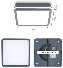 Brilagi - LED Venkovní svítidlo se senzorem BENE LED/24W/230V 26x26 cm IP54