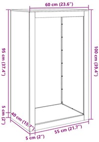 vidaXL Stojan na palivové dřevo 60x40x100 cm povětrnostně odolná ocel