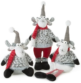 VÁNOČNÍ DEKORAČNÍ FIGURKA REINDEER 60 CM VÍCEBAREVNÁ