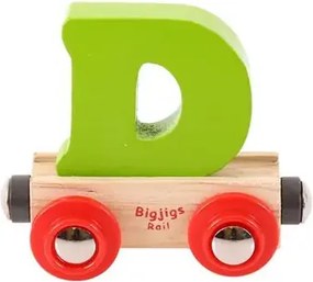Bigjigs Rail Vagónek dřevěné vláčkodráhy - Písmeno D / od 3 let