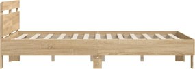 Rám postele s čelem dub sonoma 140 x 190 cm kompozitní dřevo 3207436