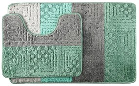 Koupelnová předložka zelená/šedá SLV Comfort,2 set