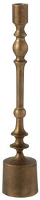 Bronzový antik kovový svícen na úzkou svíčku Neu - Ø 8*41 cm