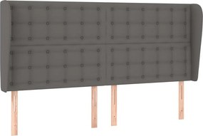 Čelo postele typu ušák tmavě šedá 183x23x118/128 cm umělá kůže 3118062