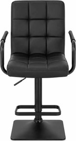 LuxuryForm DESIGN Barová židle VERONA BLACK na černé hranaté podstavě - černá