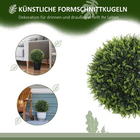 HOMCOM Sada 2 umělých cedrů, 45 cm pokojová rostlina, umělá rostlina, dekorativní rostlina, dekorativní rostliny pro dům, kancelář, chodbu, zahradu, …