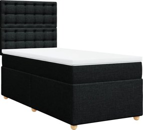 Box spring postel s matrací černá 90x200 cm textil 3293479
