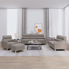 4dílná sedací souprava s poduškami taupe textil 3201551