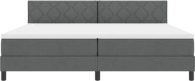 Postel s boxspringem s polštářem Tmavě šedá 200 x 200 cm textil 3338791