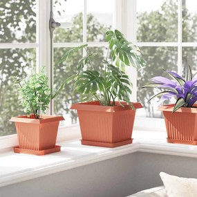 Květináče 6 ks Cihlově červená Plast 3403292