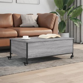 vidaXL Konferenční stolek na kolečkách šedý sonoma 91x55x34cm kompozit [842297] Barva: anthracite grey