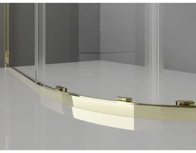 Mexen Exo, posuvný půlkruhový sprchový kout 100 x 100 cm, čiré sklo, zlatá, 8132-100-100-50-00