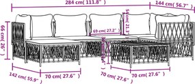 vidaXL 7dílná zahradní sedací souprava s poduškami ocel [3186894] Barva: antracitová