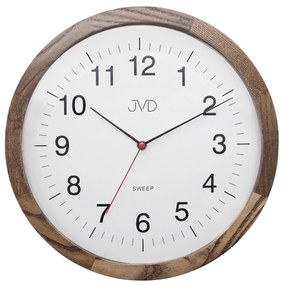 JVD Dřevěné nástěnné kulaté tiché netikající hodiny JVD NS22009/78