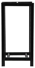 Kovový stojan na dřevo Rectangle, 30x60 cm, černá