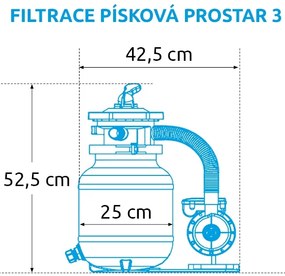 Marimex 10600010 Písková bazénová filtrace ProStar 3