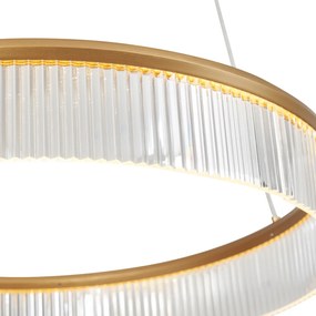 Moderní závěsné svítidlo mosazné 59cm vč. LED 3-stupňové stmívatelné - Anello Chandelier