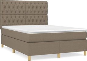 Box spring postel s matrací taupe 140x200 cm textil 3142581