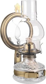BRILAGI - Petrolejová lampa se zrcadlem MERLIN zlatá/patina