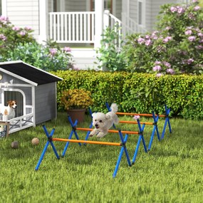 Agility set pro psy, 4dílné agility vybavení s překážkami, taška na přenášení Výškově nastavitelný tréninkový set pro malé psy