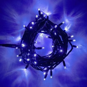 Easy Fix LED světelný řetěz, 20 m, venkovní, modrá, 120 diod, černý kabel, IP67