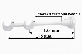 GARNÝŽE-HEBR Garnýž Pullo bílá dvojitá 230 cm