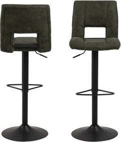 Designová barová židle Nerine olivově zelená a černá