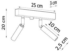 EYETECH 2 Stropní světlo, černá SL.0898 - Sollux