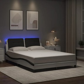 Rám postele s LED bez matrace Zadar bílý a černý 120x200 cm 3214102