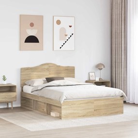 Rám postele s čelo Sonoma dub 150 x 200 cm Masivní borové dřevo 3413292