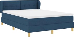 Postel s boxspringem s čelo Modrá 140 x 190 cm textil 3340212