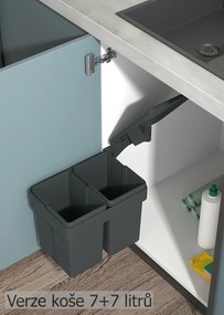 In-Design Vestavný koš na dvířka UNION SINGLE - 2x 7 L