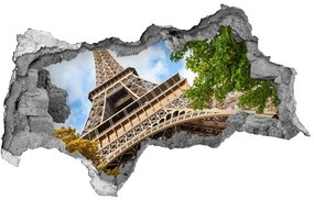 Wallmuralia Samolepící díra nálepka Eiffelova věž Paříž 95x73 cm