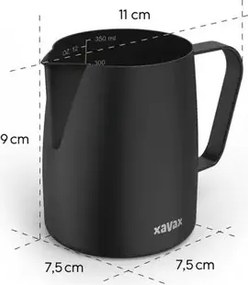 Xavax Barista konvička na mléko 350 ml černá / nerez