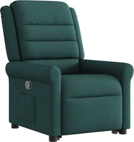 Zvedací polohovací křeslo tmavě zelené textil 3303320