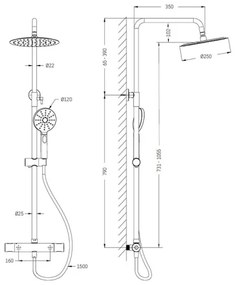BATH DELUXE 31-120-07-02-00 - Sprchová sada s term baterií DRAGOR matná černá