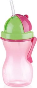 TESCOMA Dětská láhev s brčkem BAMBINI 300 ml, zelená, růžová