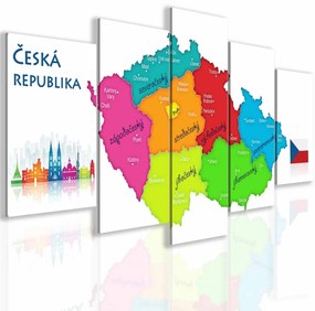 Malvis ® Obraz Mapa České republiky Velikost: 150x75 cm
