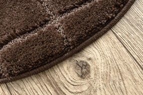 Koupelnový kobereček SUPREME LINES linie, hnědý kruh