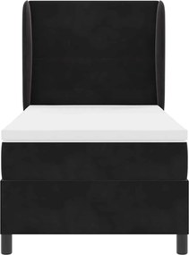 Postel s boxspringem s čelo Černý 200 x 80 cm samet 3340900