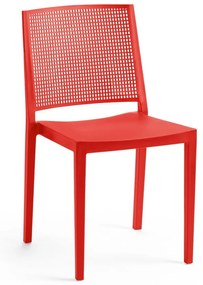 Červená plastová zahradní židle Grid – Rojaplast