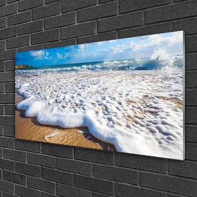 Obraz na skle Pláž Moře Pisek Příroda 120x60 cm