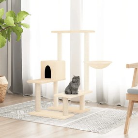 Škrabadlo pro kočky se sisalovými sloupky krémové 94,5 cm 171639