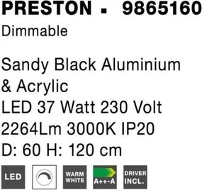 Závěsné LED svítidlo NOVA LUCE PRESTON 35W 3000K 9865160