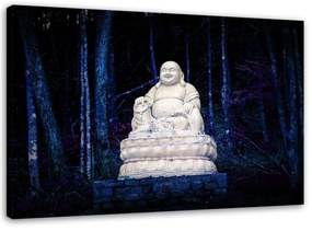 Obraz na plátně Bílý Buddha do obývacího pokoje - 60x40 cm