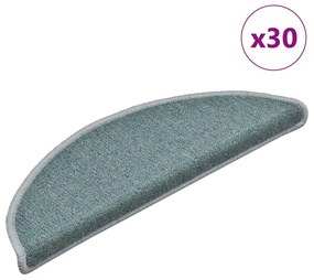 Schodové rohože 30 ks 56 x 17 x 3 cm mořsky modré půlkulaté 3365742