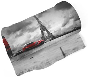 Sablio Deka Eiffelova věž a červené auto - 190x140 cm